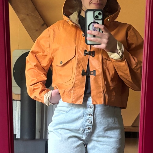 Filson | Jackets & Coats | Vintage Filson Cute Cropped Orange Rain Coat ...